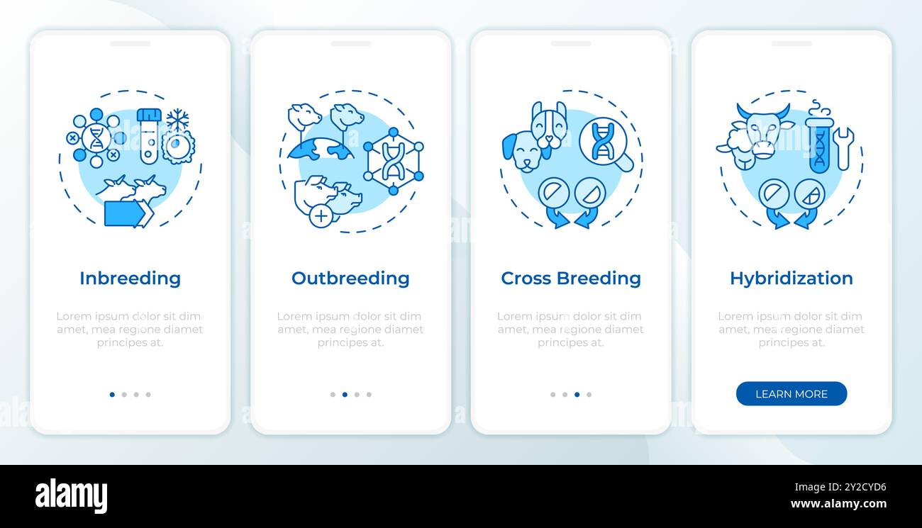 Breeding types blue onboarding mobile app screen Stock Vector Image & Art - Alamy