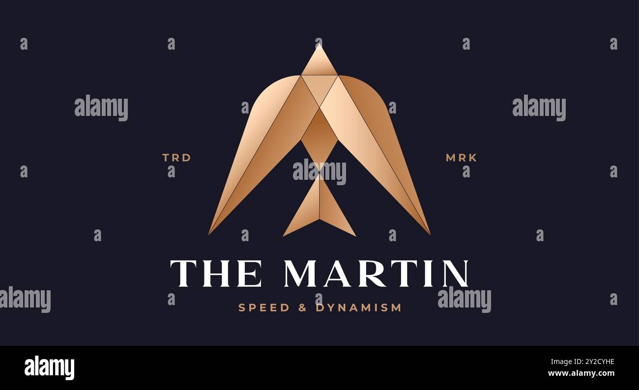 Bird Label, Sign, Logo Swallow or Gold Martin Stock Vector Image & Art ...
