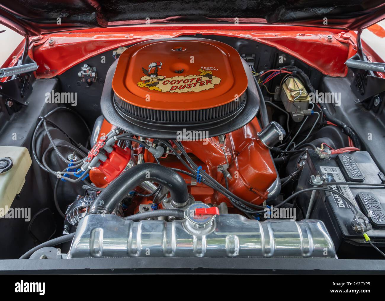 FRANKENMUTH, MI/USA - SEPTEMBER 6, 2024: Close-up of a 1969 Plymouth ...