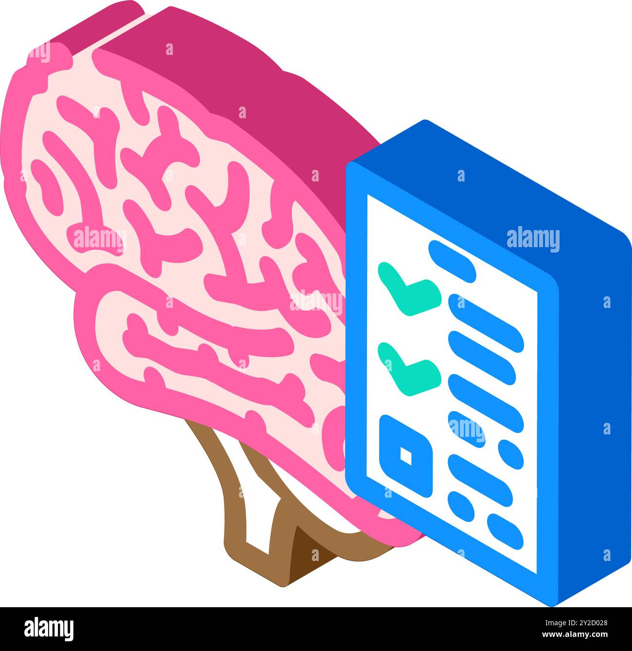 Checklist Brainstorm Isometric Icon Vector Illustration Stock Vector