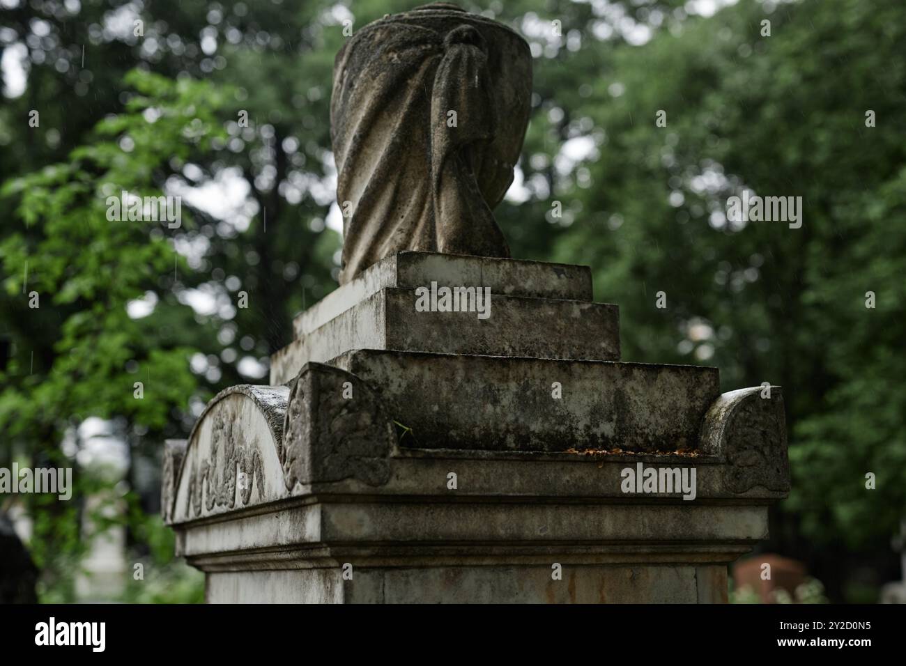 Background shot of ancient sculptured gravestone monument from ...