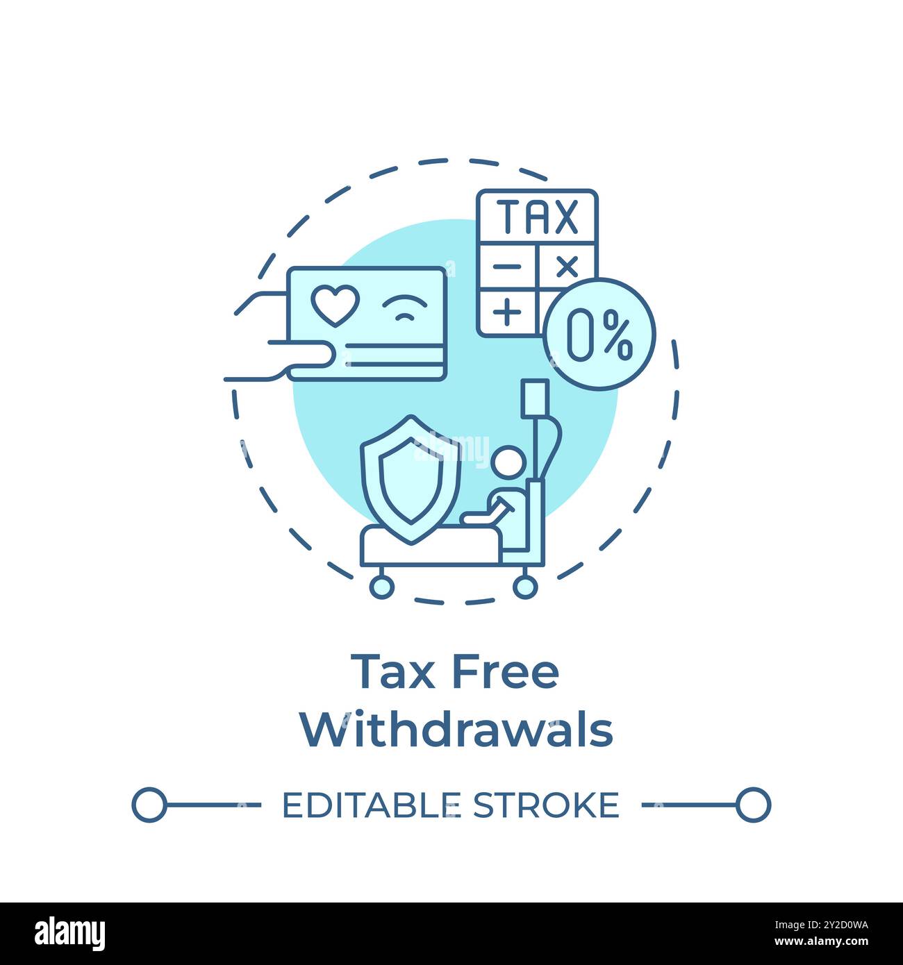 Tax free withdrawals soft blue concept icon Stock Vector Image & Art ...