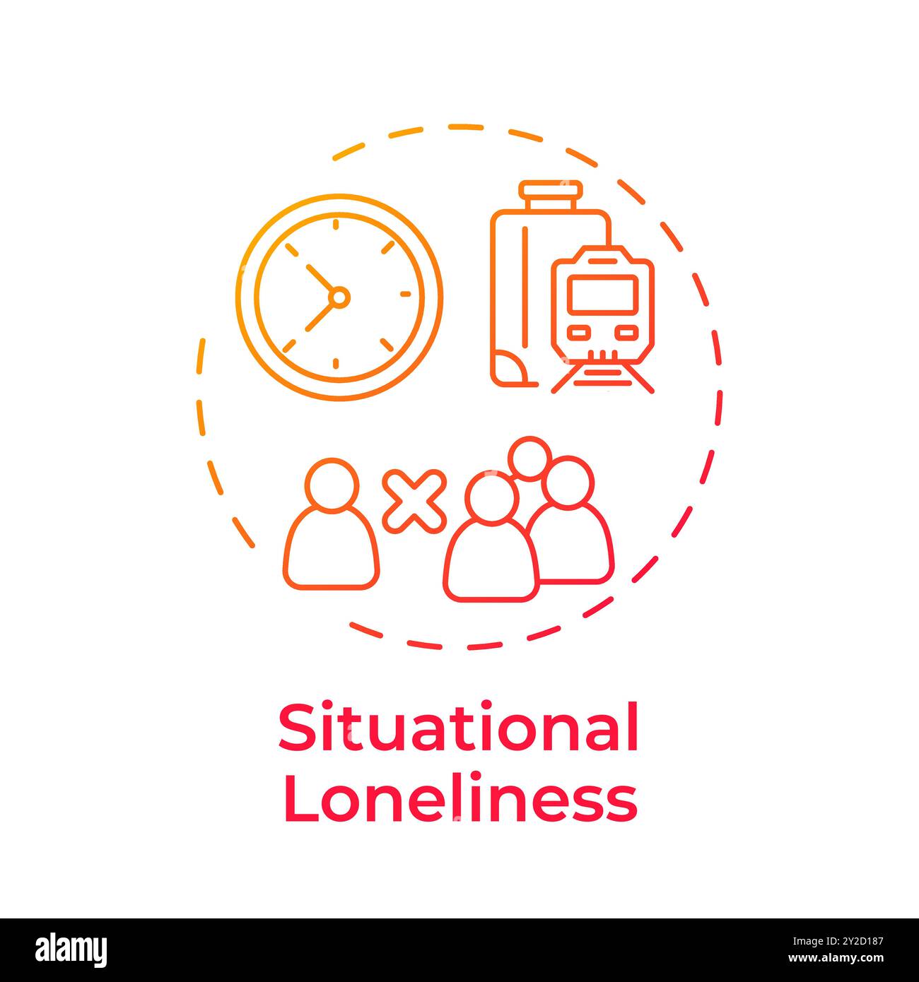 Situational loneliness red gradient concept icon Stock Vector Image ...