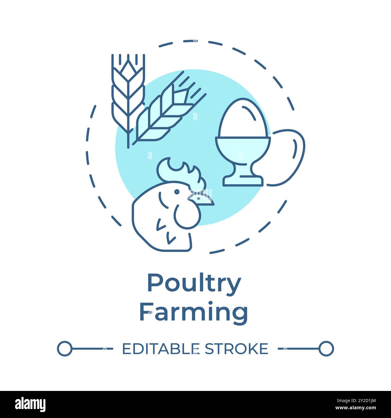 Poultry farming soft blue concept icon Stock Vector Image & Art - Alamy