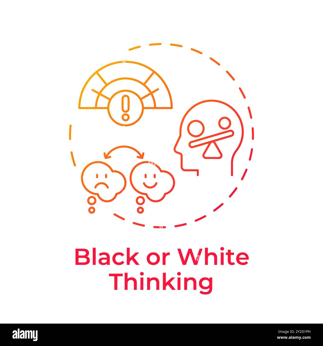 Black and white thinking red gradient concept icon Stock Vector Image ...