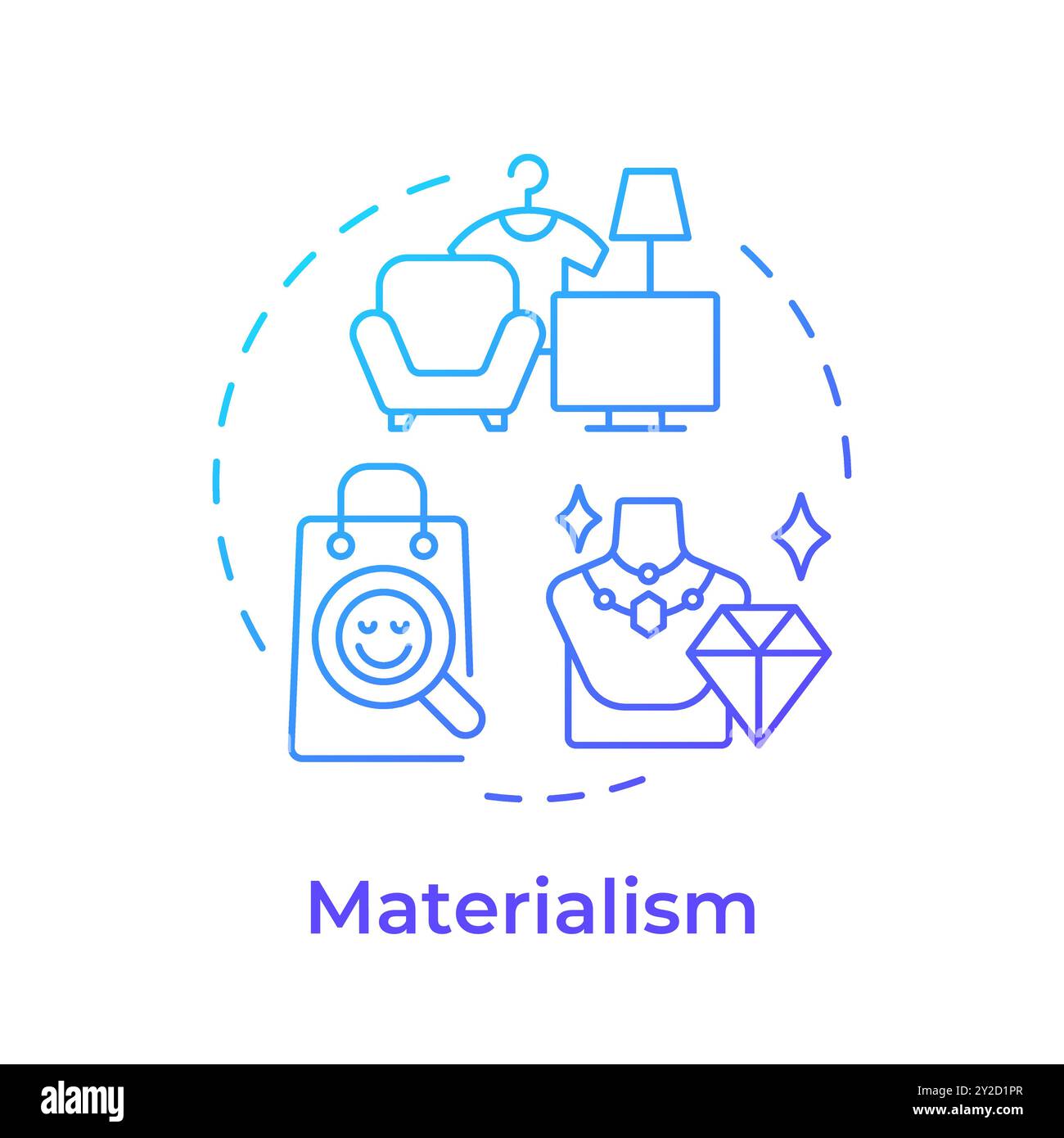 Materialism blue gradient concept icon Stock Vector Image & Art - Alamy