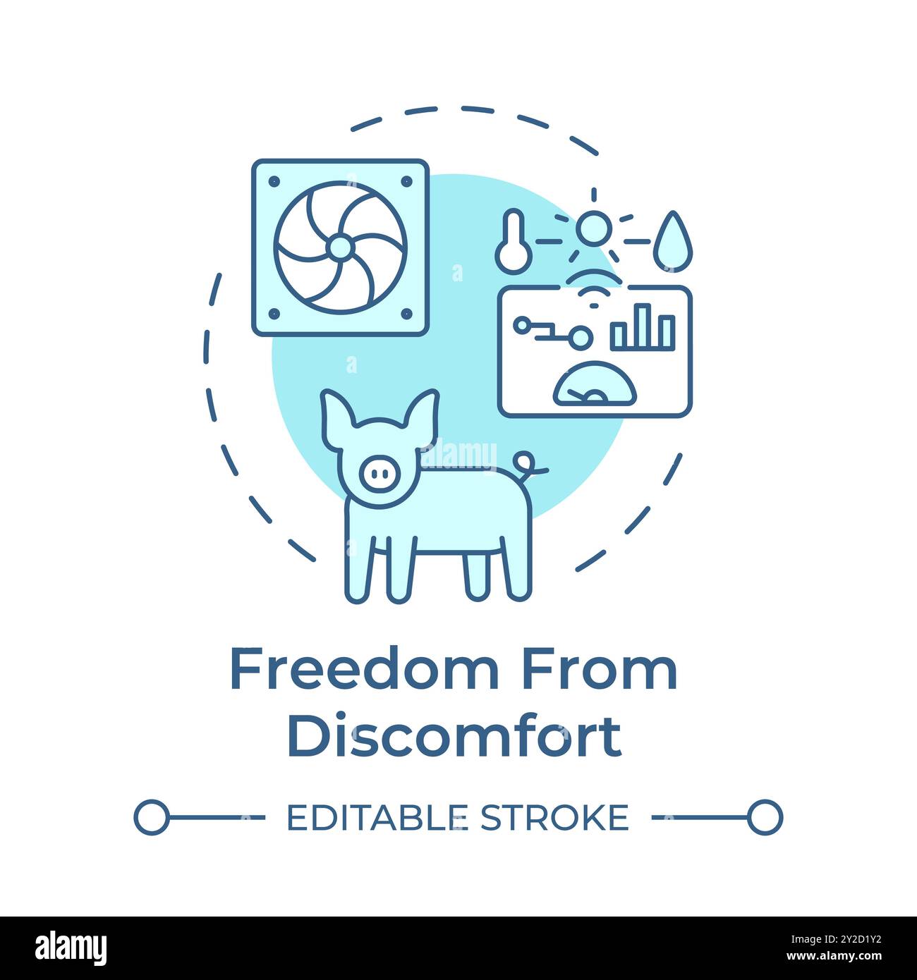Freedom from discomfort soft blue concept icon Stock Vector Image & Art ...