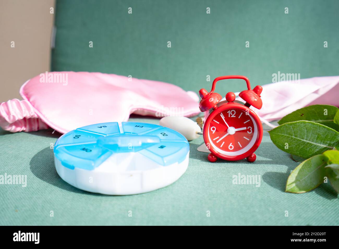 sleeping mask alarm clock, sleep-wake disorders Stock Photo - Alamy
