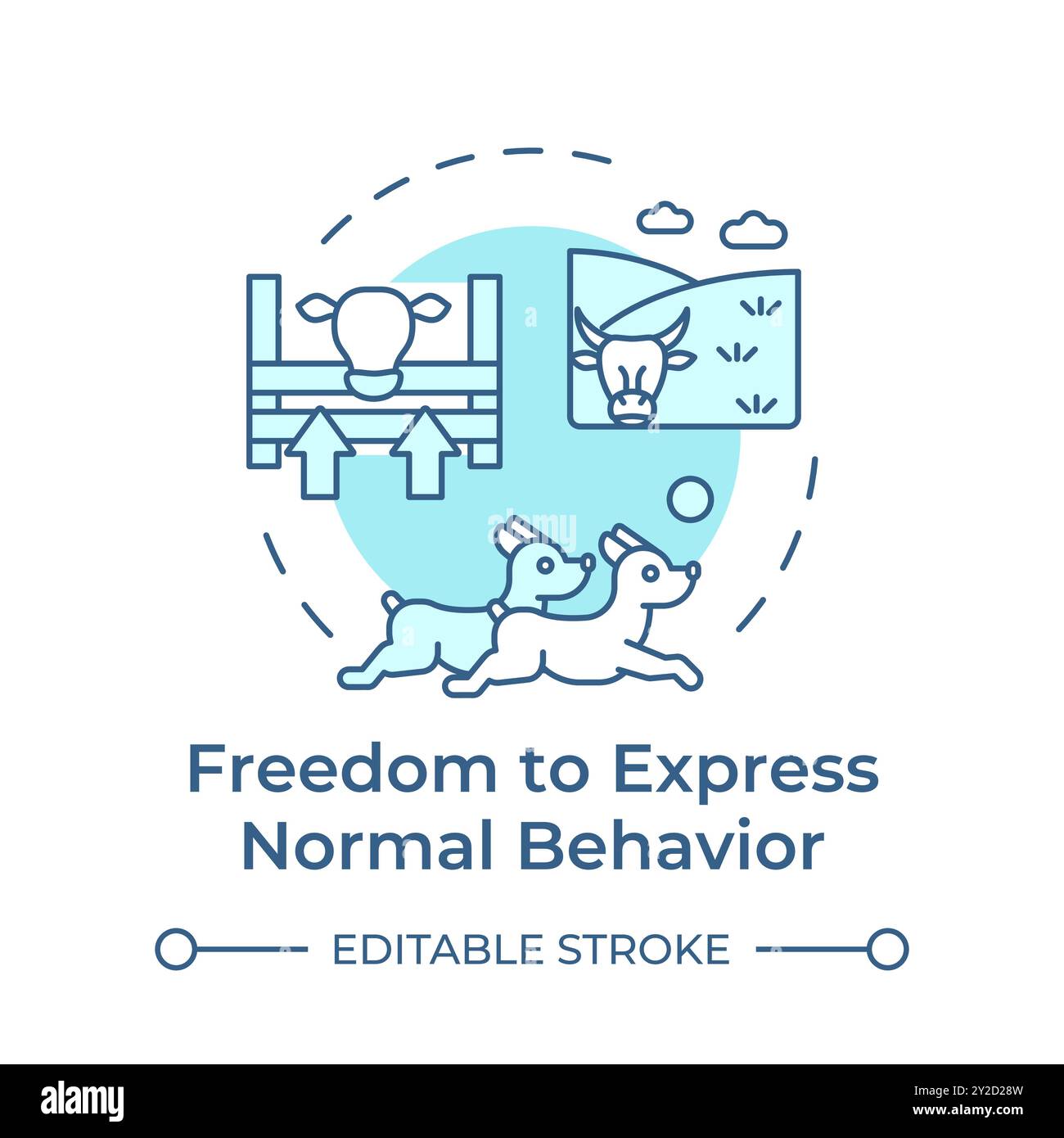 Freedom to express normal behavior soft blue concept icon Stock Vector ...