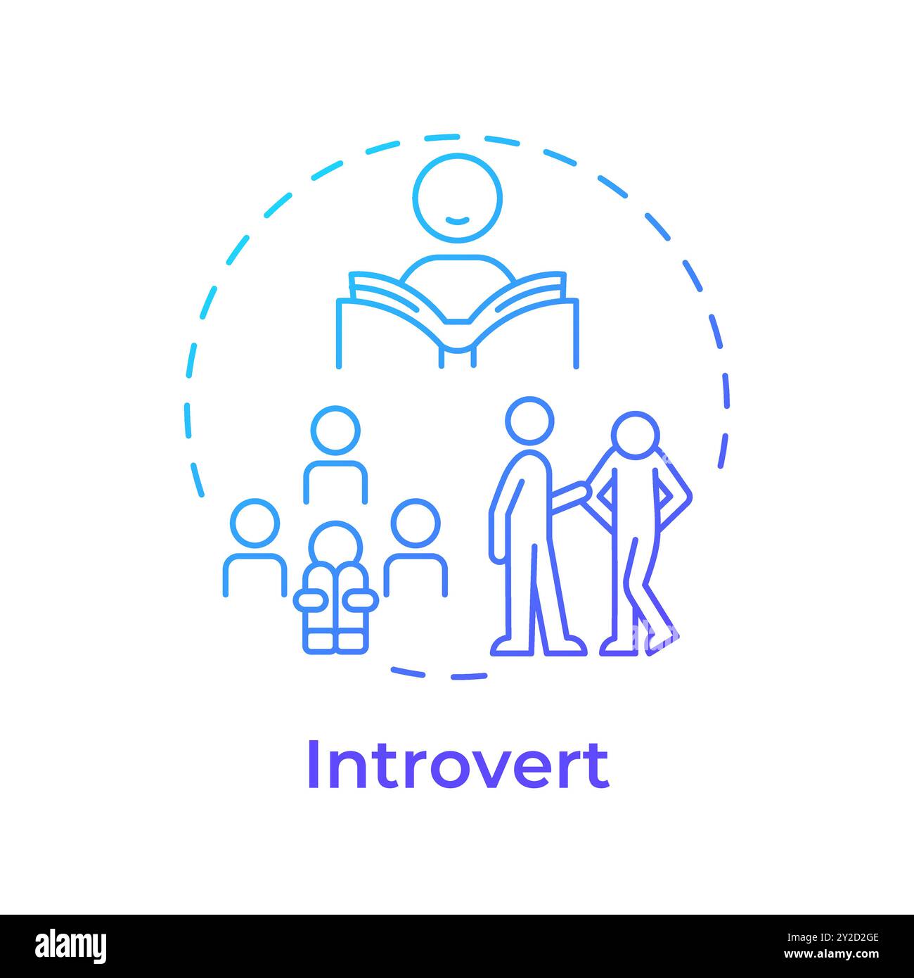 Introvert blue gradient concept icon Stock Vector Image & Art - Alamy