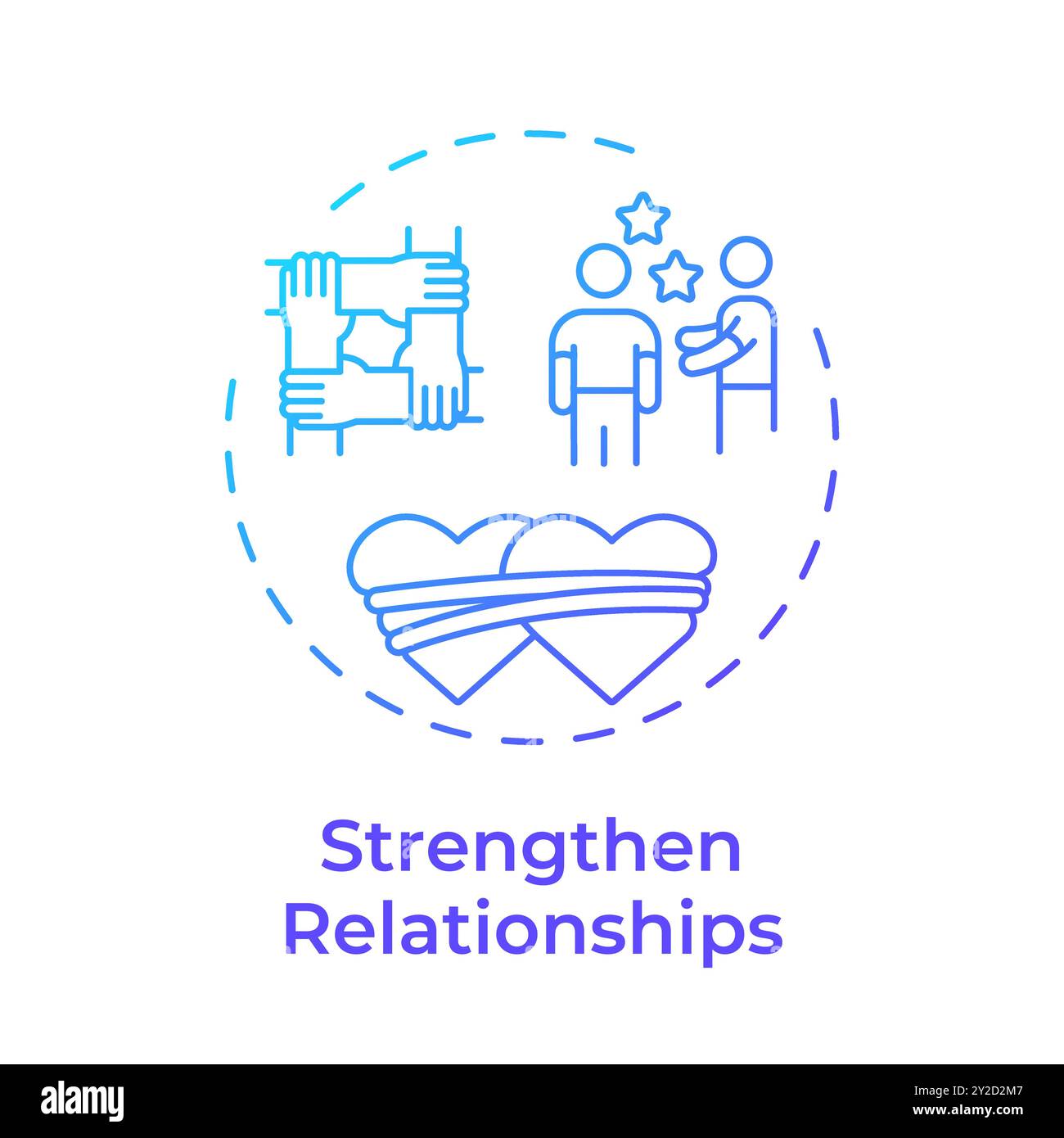 Strengthen relationships blue gradient concept icon Stock Vector Image ...