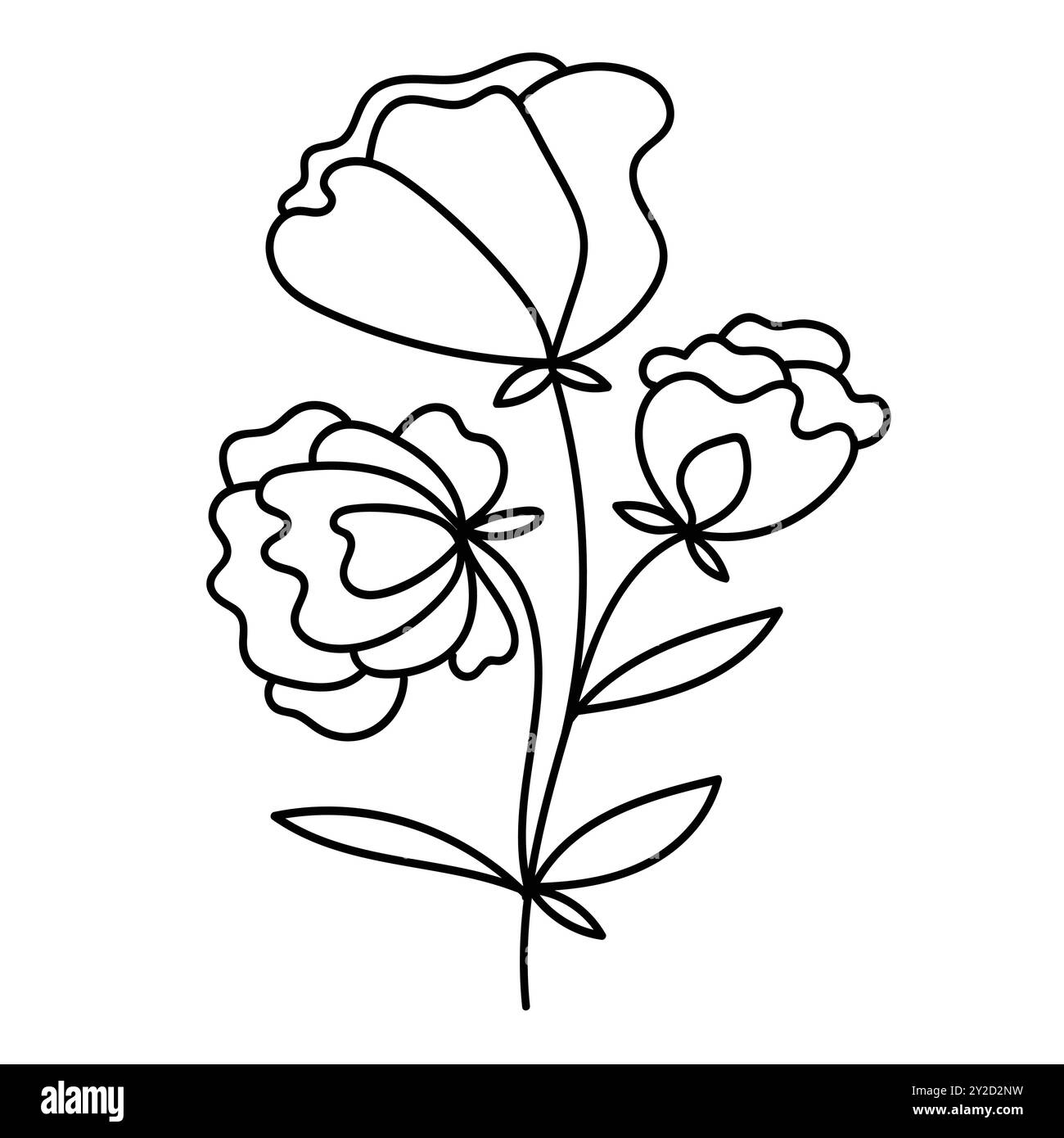 Minimalist flower vector illustration. Design element for decorations ...
