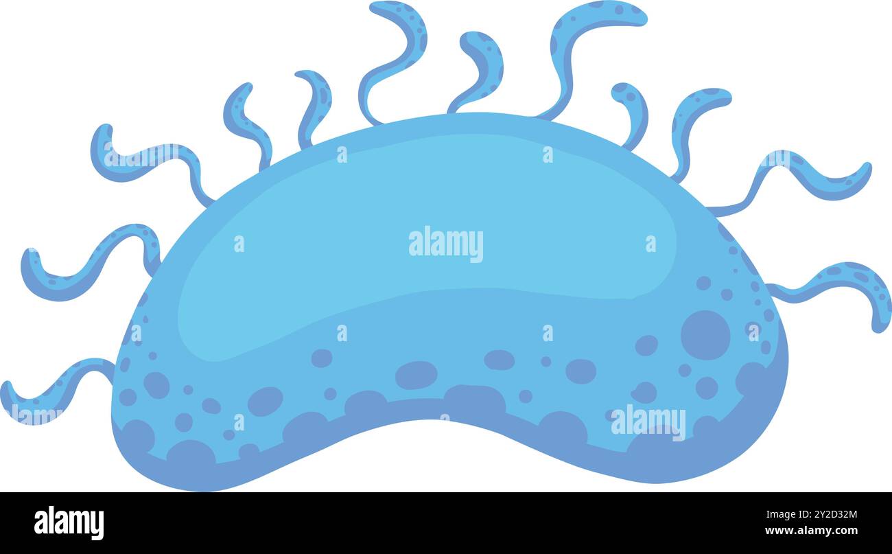 Cartoon bacteria. Biological virus and infectious bacterias. Microbe ...