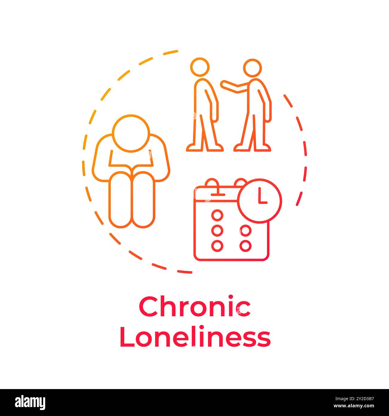 Chronic loneliness red gradient concept icon Stock Vector Image & Art ...