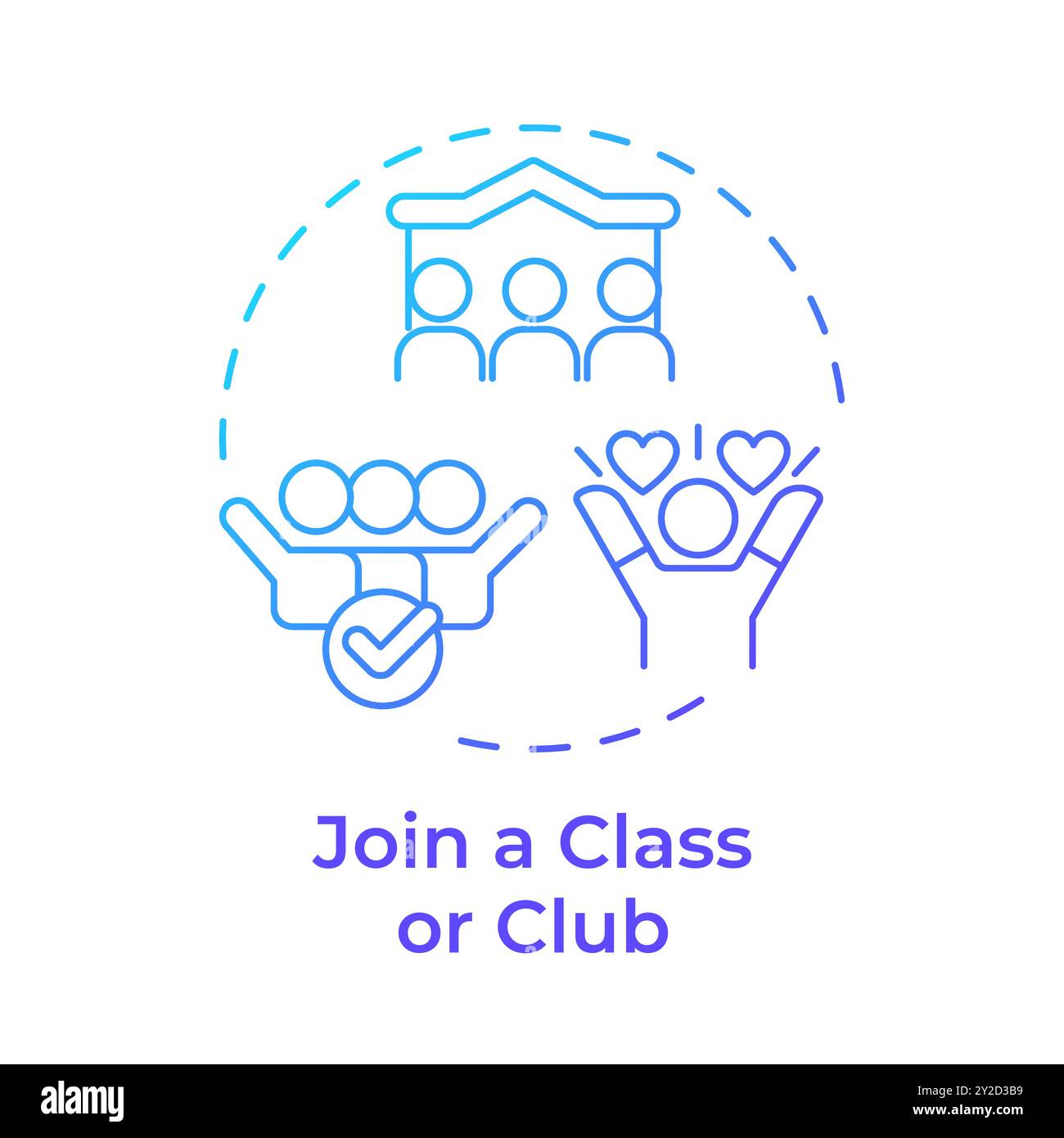 Join class club blue gradient concept icon Stock Vector Image & Art - Alamy