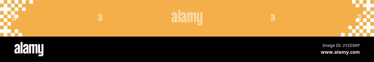 Pixel banner. Header, footer color layout with mosaic edges. Horizontal ...