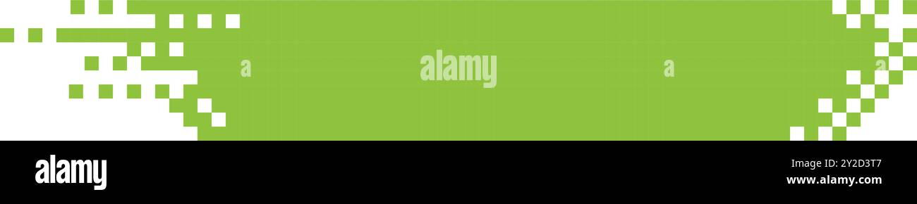 Pixel banner. Header, footer color layout with mosaic edges. Horizontal ...