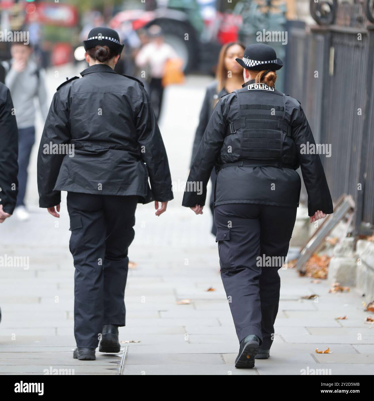 Two female police officers patrolling in Westminster, London, UK Stock ...
