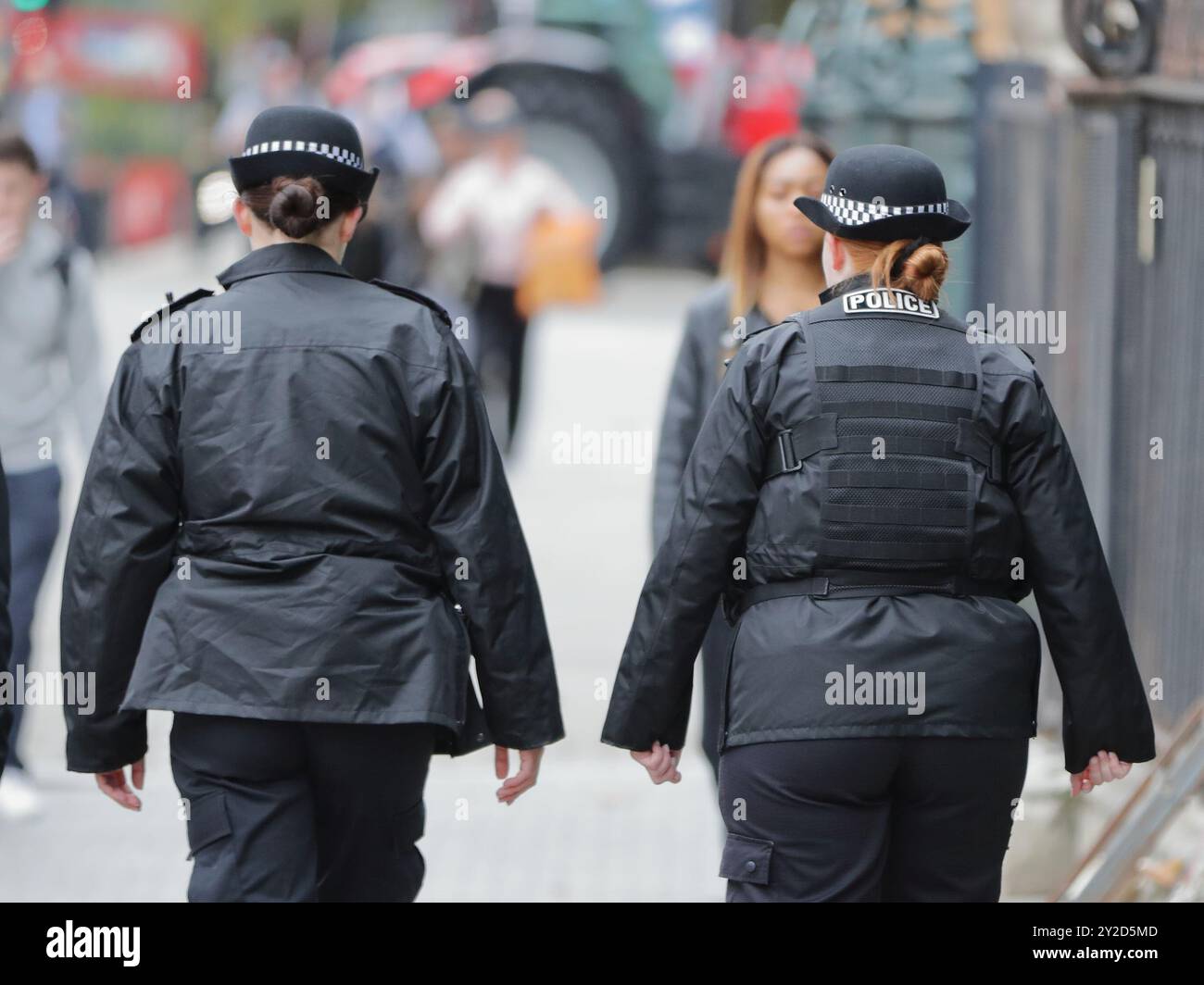 Two female police officers patrolling in Westminster, London, UK Stock ...