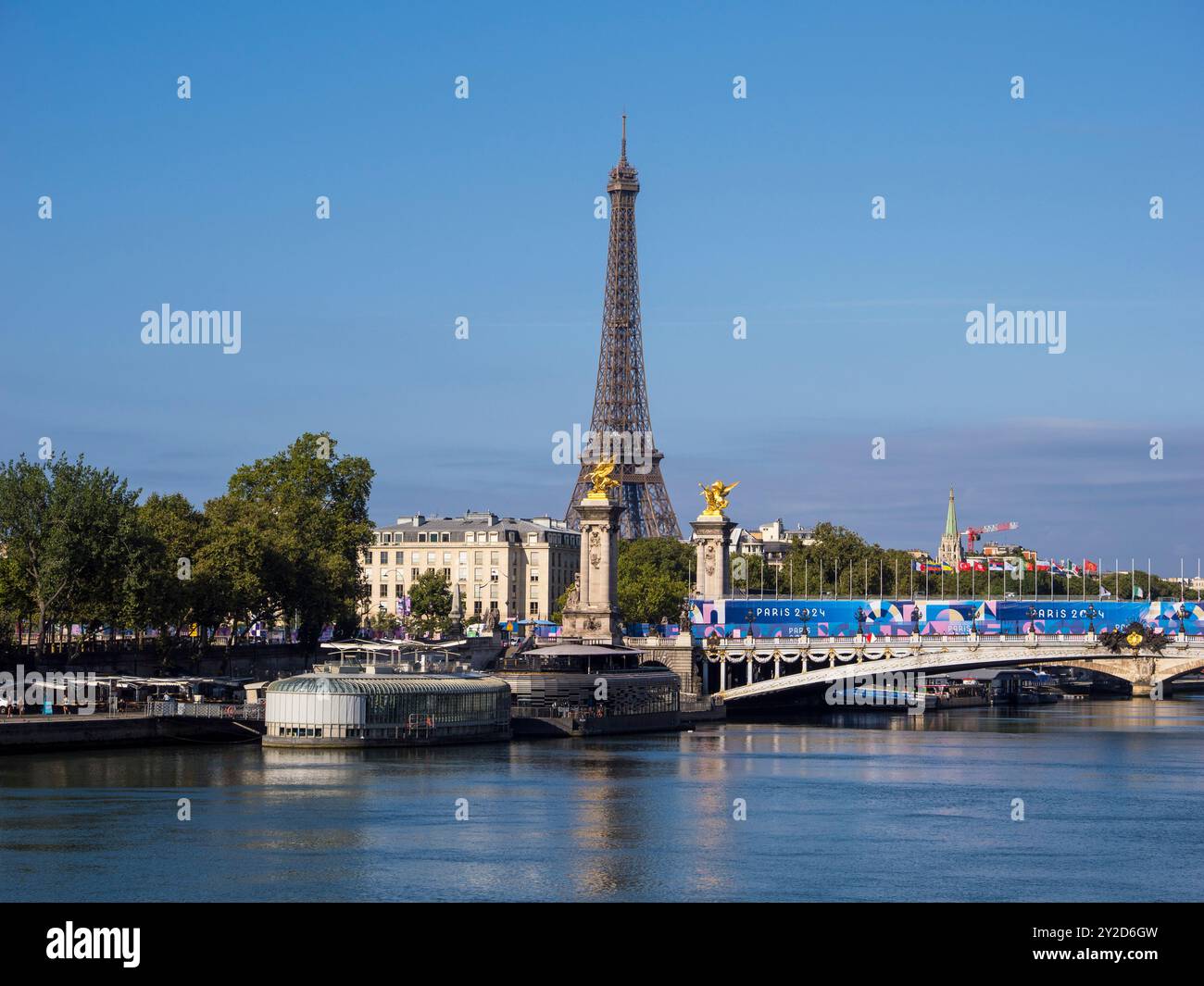 Pont Alexandre III, Bridge, and the Eiffel Tower, River Seine, Paris ...