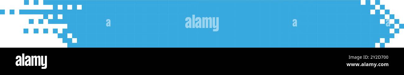 Pixel banner. Header, footer color layout with mosaic edges. Horizontal ...