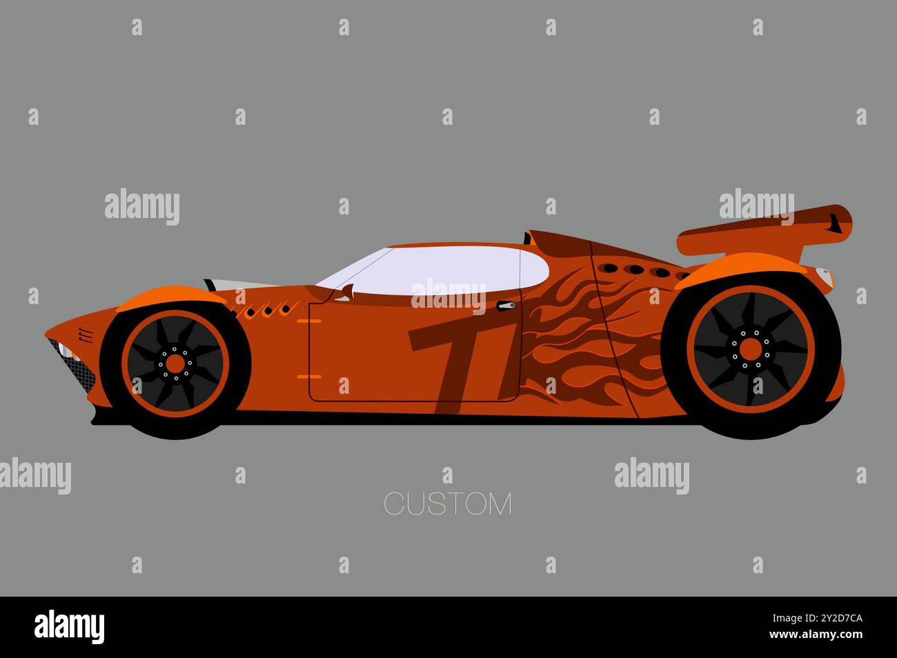 competition sport super car, side view car, flat design, fully editable ...