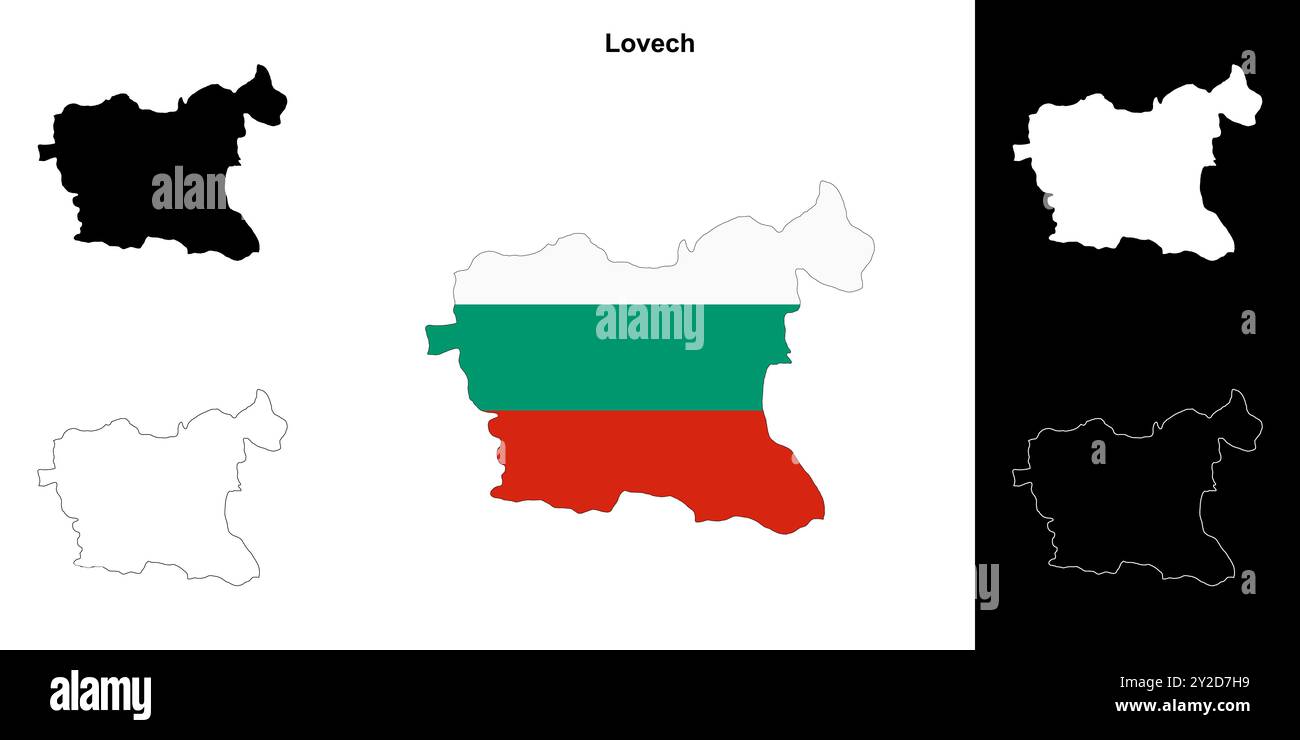 Lovech outline map hi-res stock photography and images - Alamy