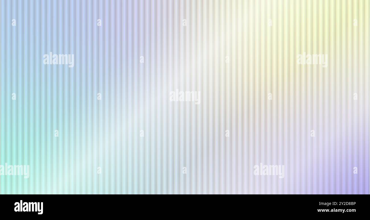 3D fluted glass with rainbow blue green background. Refracting the ...