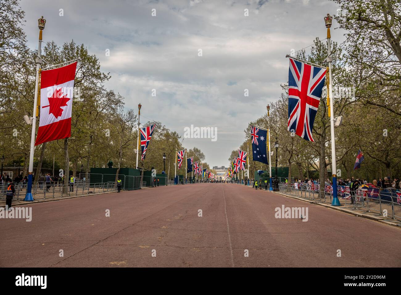 flags of the Commonwealth for the Coronation, The Mall, London, England ...