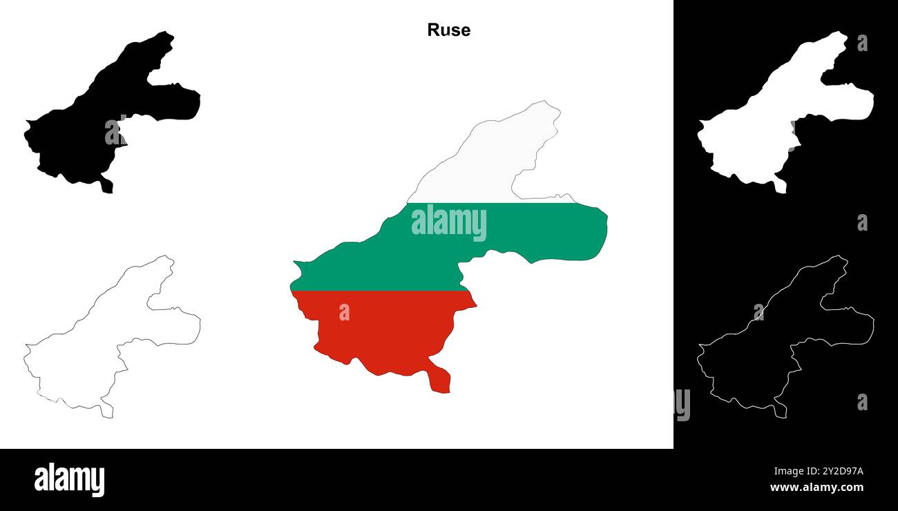 Ruse province outline map set Stock Vector Image & Art - Alamy