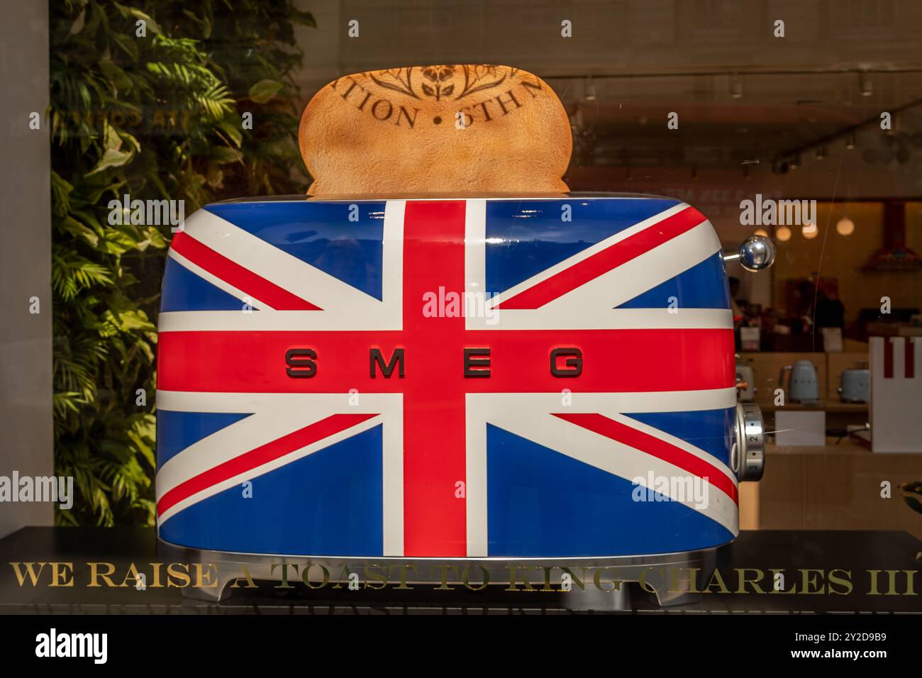 A window display of a super-size Union Flag Smeg Toaster, to ...