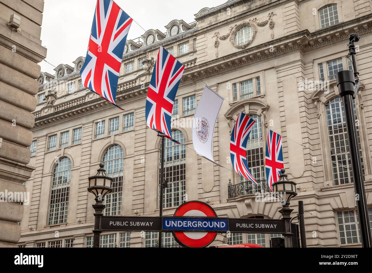 Union street flags, Piccadilly, London, England, UK Stock Photo - Alamy