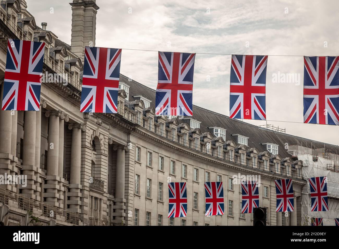 Union street flags, Regents Street, London, England, UK Stock Photo - Alamy