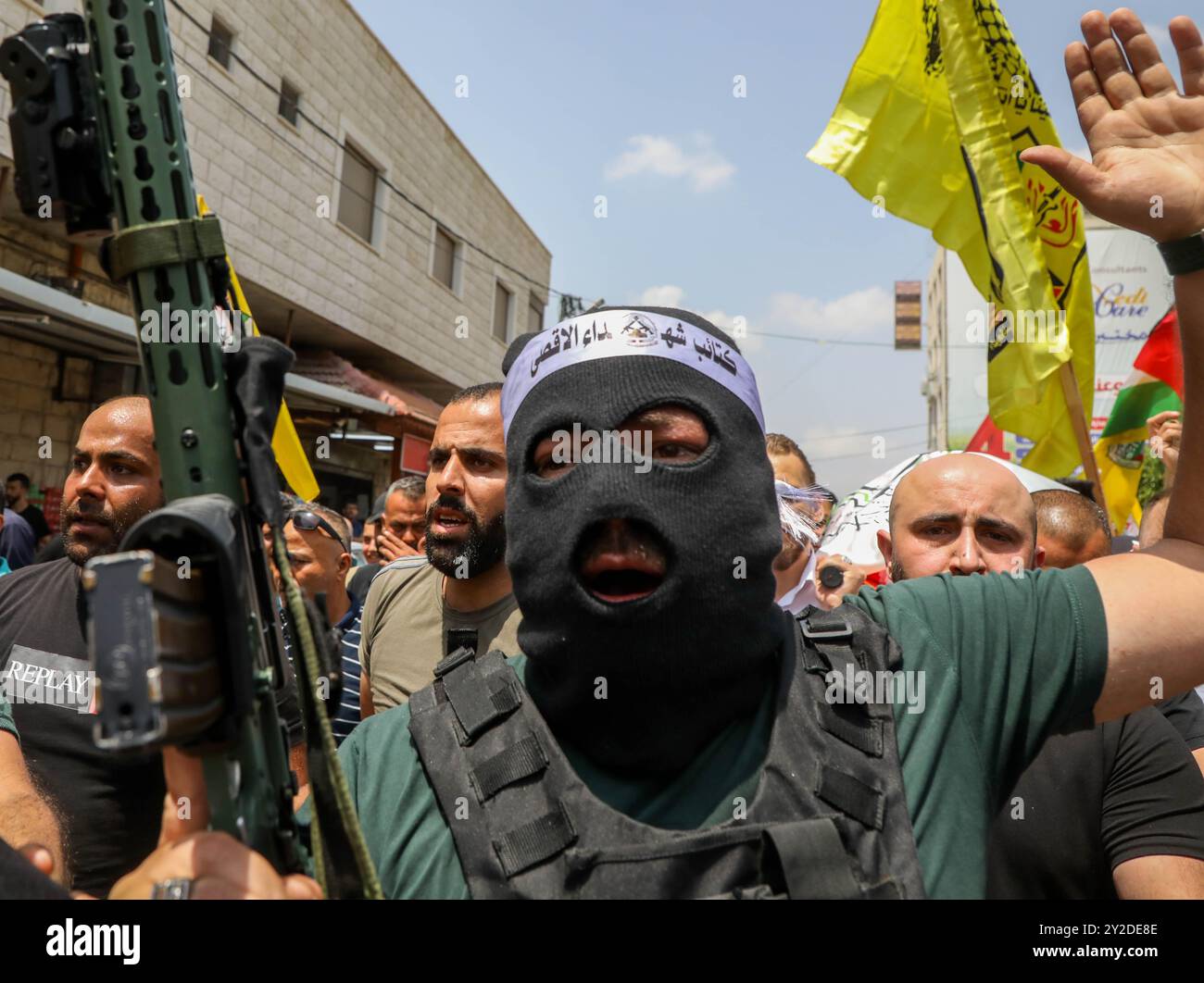 Jenin, West Bank, Palestine. 29 May 2023. Members of the Al-Aqsa ...