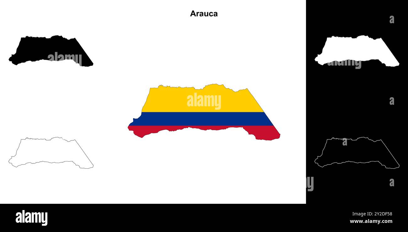 Arauca department outline map set Stock Vector Image & Art - Alamy