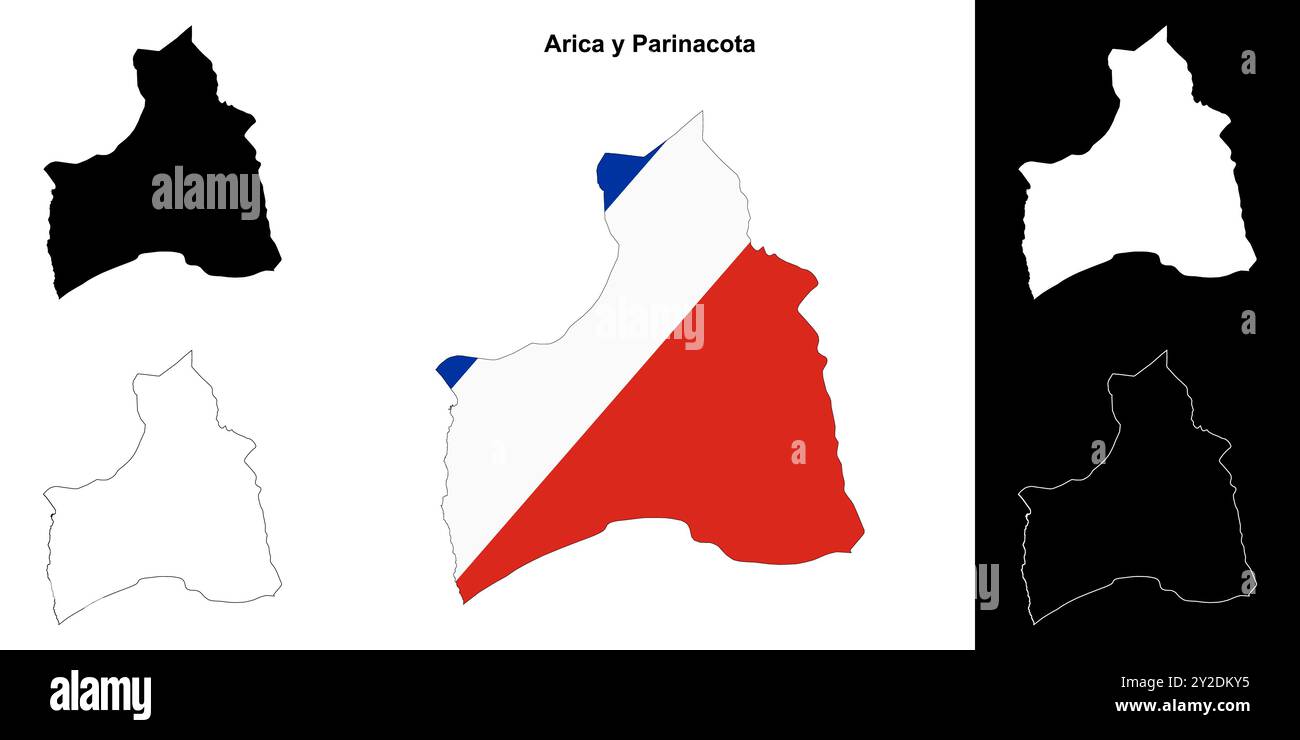 Arica y Parinacota region outline map set Stock Vector Image & Art - Alamy