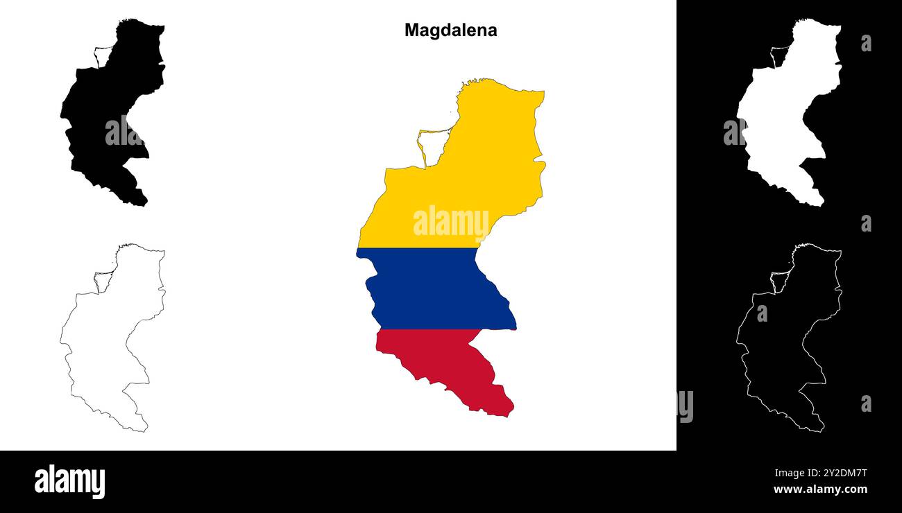 Magdalena Department Outline Map Set Stock Vector Image And Art Alamy