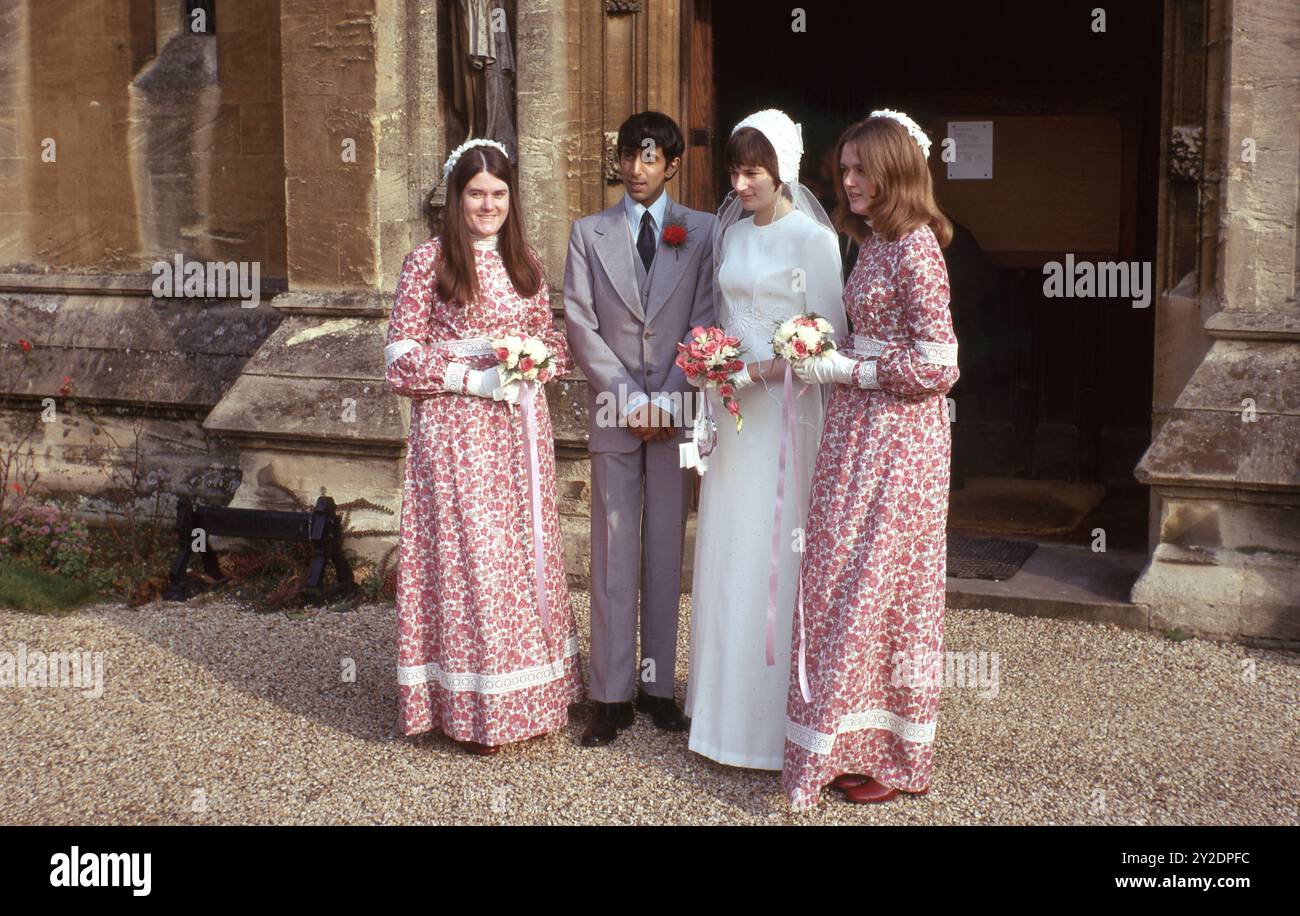 Mixed race wedding Asian Man and European woman, UK April 1974 Photo by ...