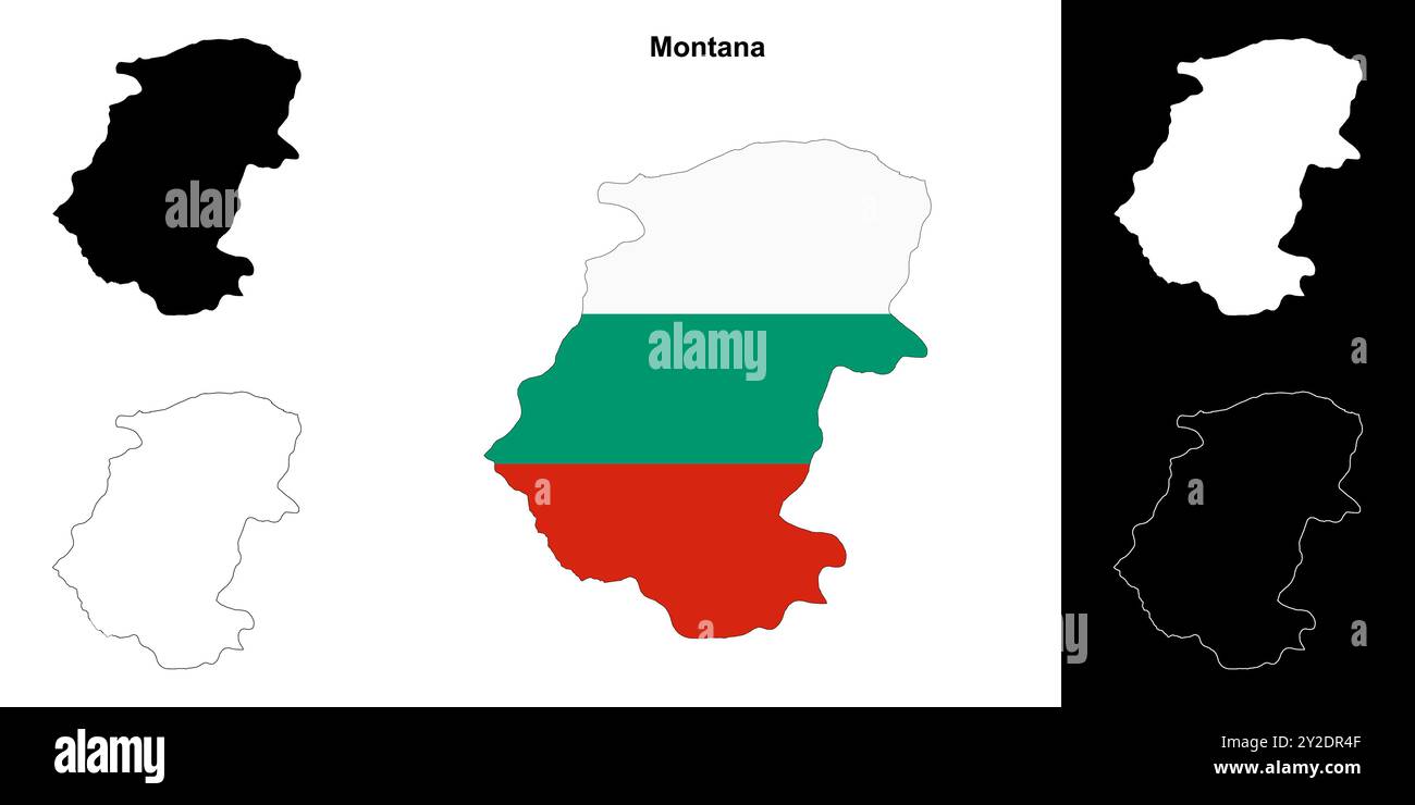 Montana province outline map set Stock Vector Image & Art - Alamy