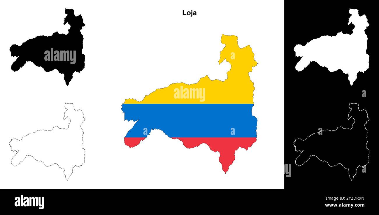 Loja province outline map set Stock Vector Image & Art - Alamy