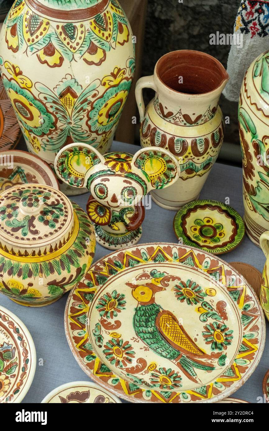 Ukrainian dishes. Clay ceramics. Old plate decor. Kosiv painting set ...