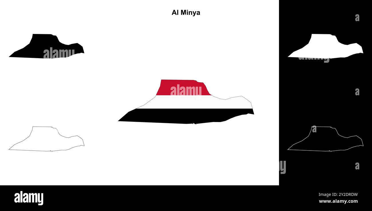 Al Minya governorate outline map set Stock Vector Image & Art - Alamy