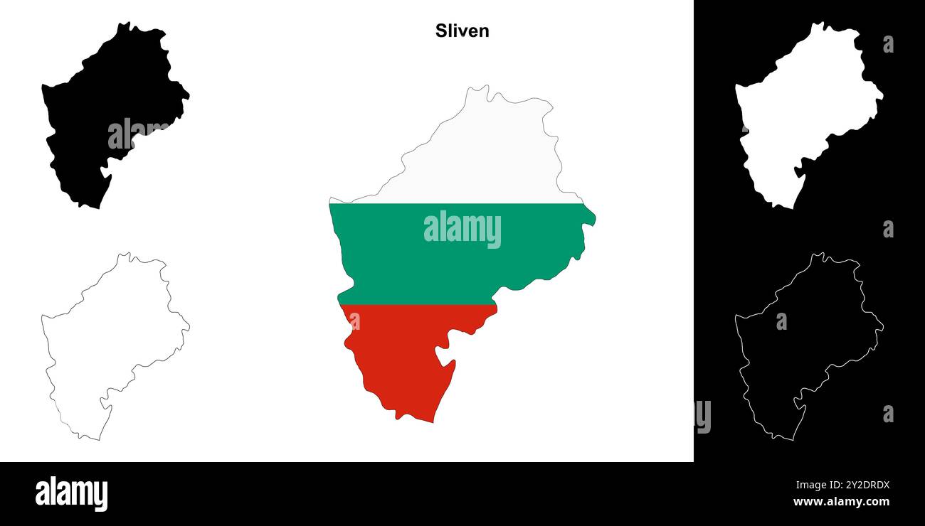 Sliven province outline map set Stock Vector Image & Art - Alamy