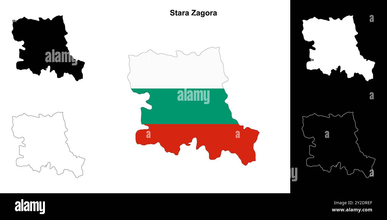 Stara Zagora province outline map set Stock Vector Image & Art - Alamy