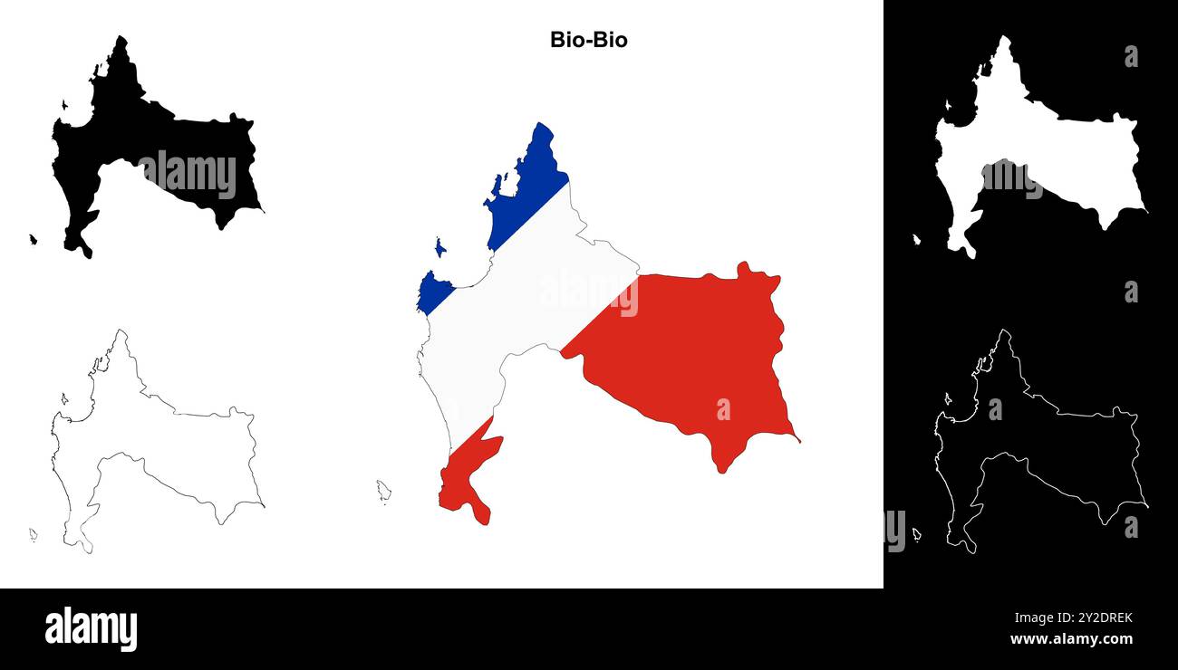 Bio-Bio region outline map set Stock Vector Image & Art - Alamy