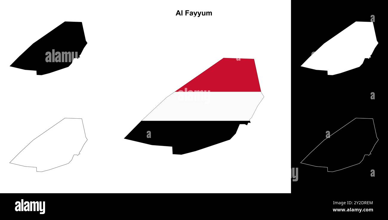 Al Fayyum governorate outline map set Stock Vector Image & Art - Alamy