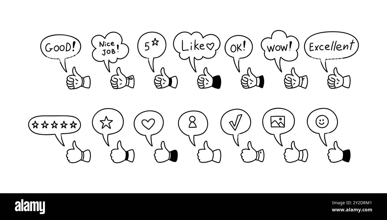 Positive expressions speech bubbles Stock Vector Images - Alamy