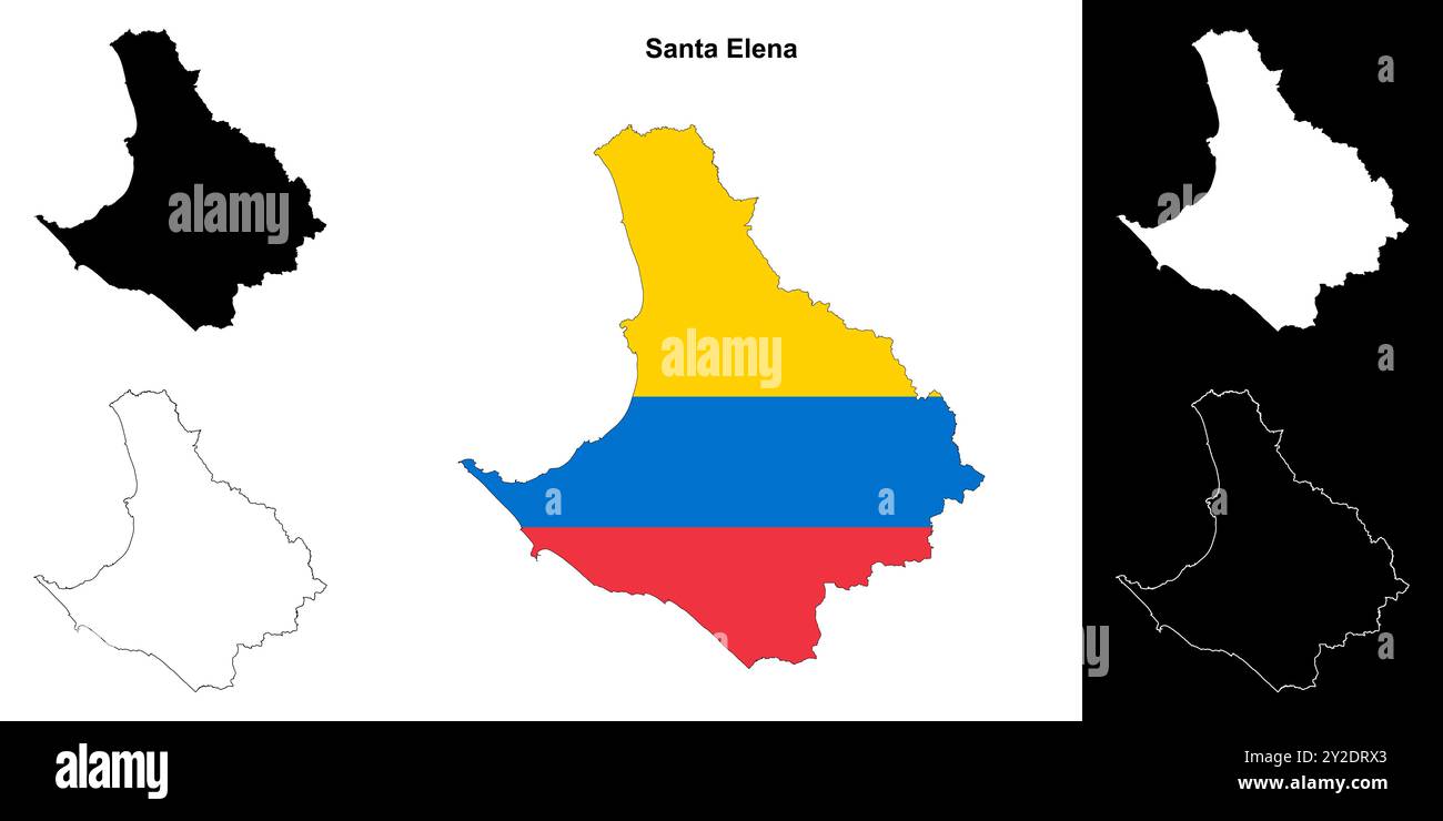 Santa Elena province outline map set Stock Vector Image & Art - Alamy