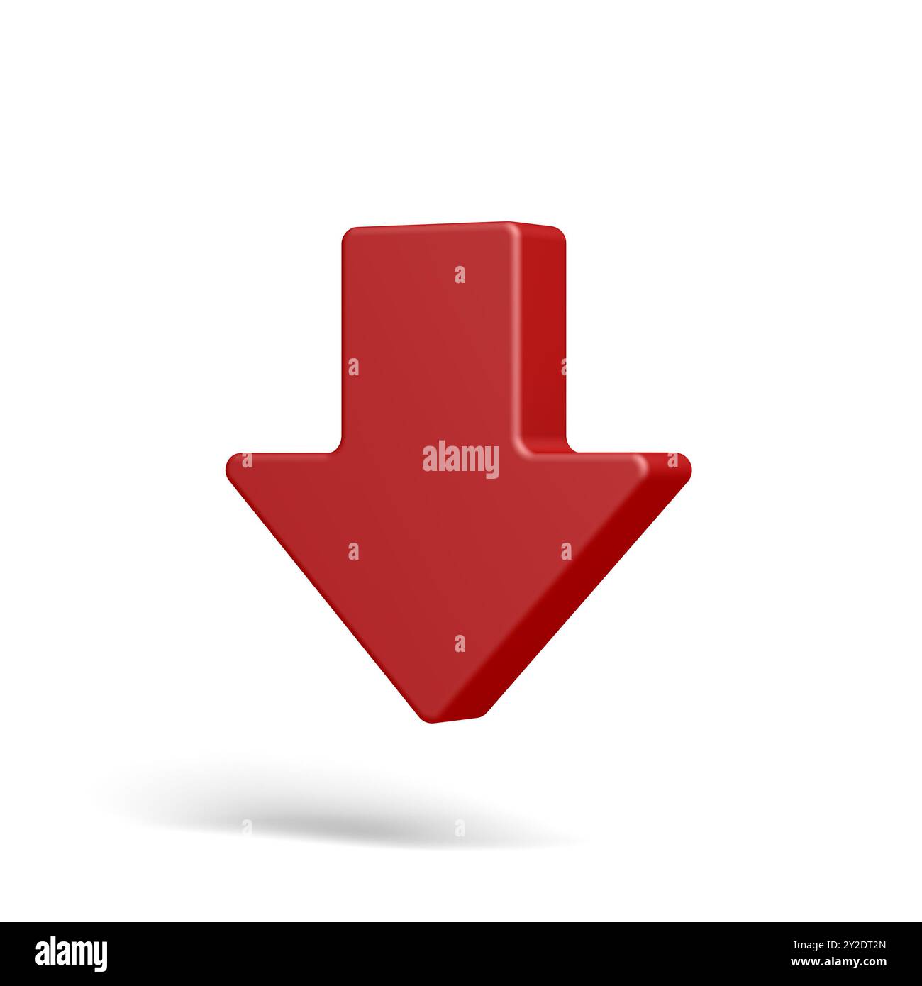 Red arrow pointing down. Isolated. 3d illustration Stock Photo - Alamy
