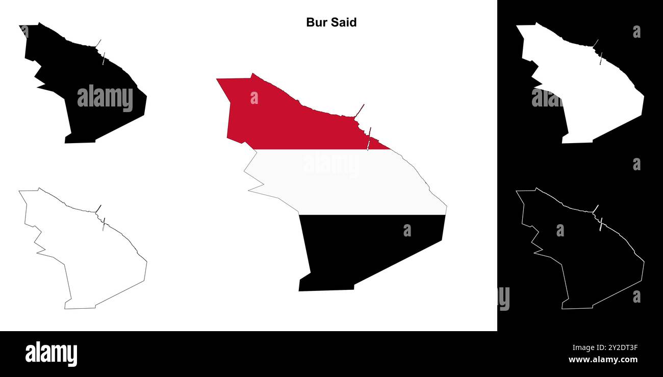 Bur said vector outline map hi-res stock photography and images - Alamy